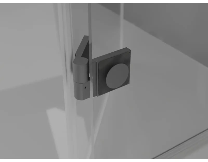Mexen, Mexen Lunar levé otočné sprchové dveře 130 cm, transparentní, pistolový kov - 834-130-000-95-00-L