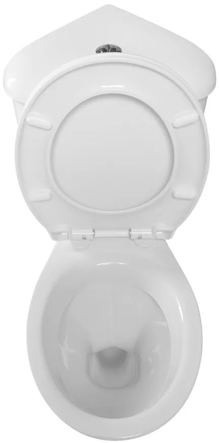 Aqualine CLIFTON rohové WC kombi, dvojtlačítko 3/6l, zadní/spodní odpad, bílá FS1PK