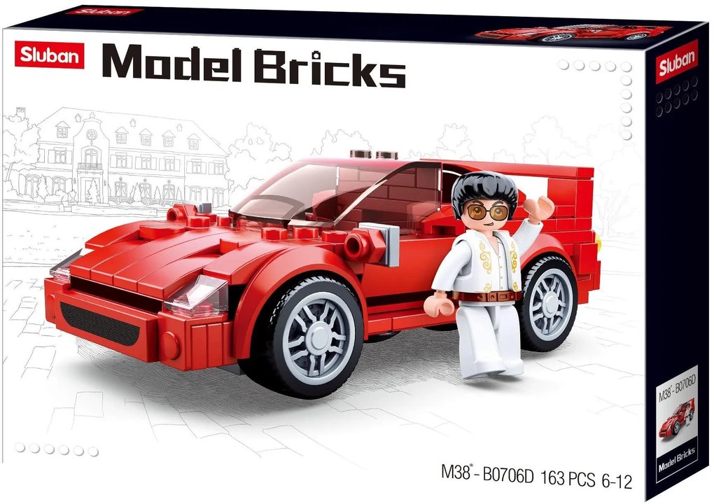 Stavebnice sluban model bricks m38-b0706d italský sporťák