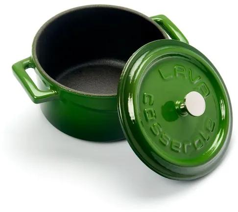 Litinový mini hrnec kulatý 10 cm - zelený
