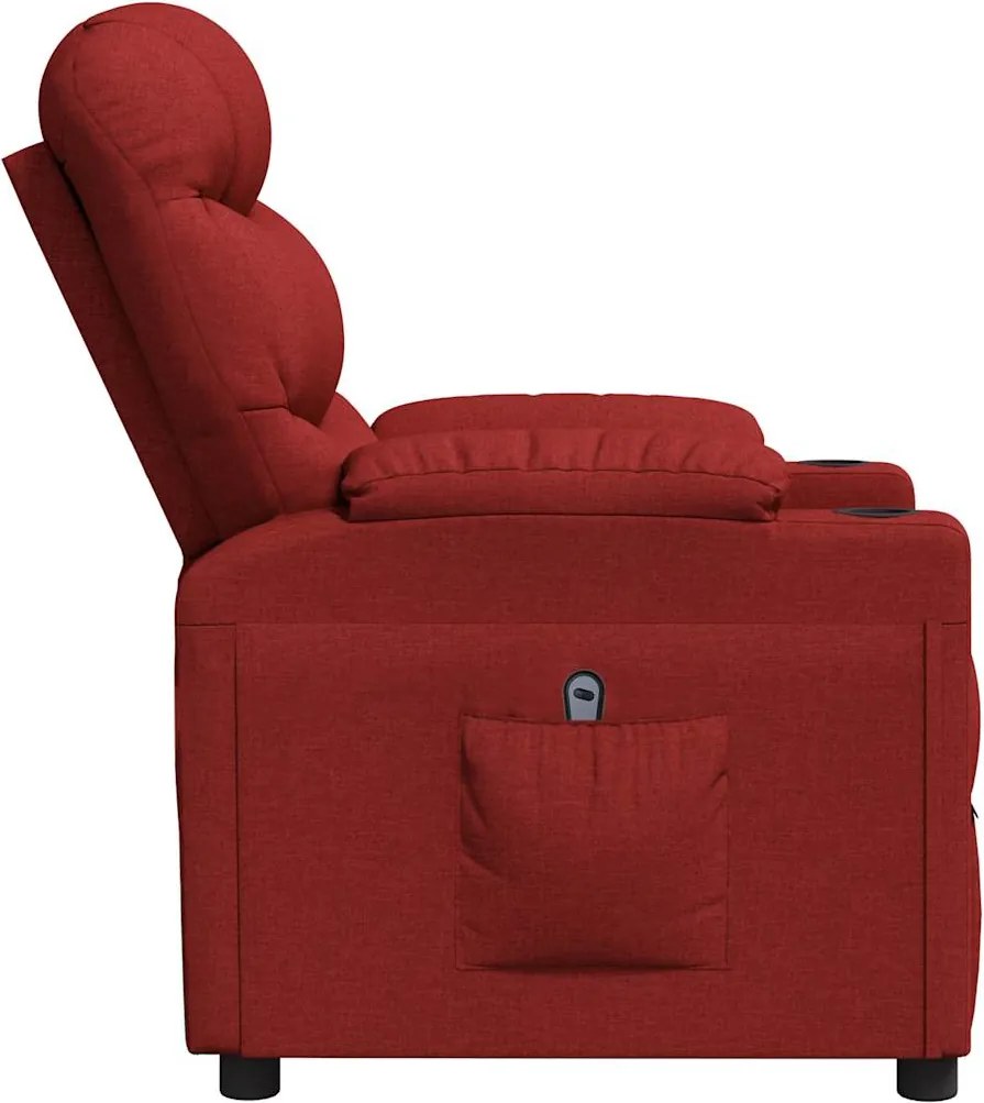 Elektrické polohovací křeslo vínové textil 3143494