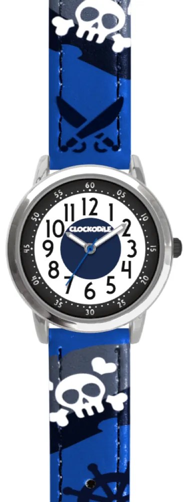 CLOCKODILE Svítící modré chlapecké hodinky PIRÁTI CWB0060