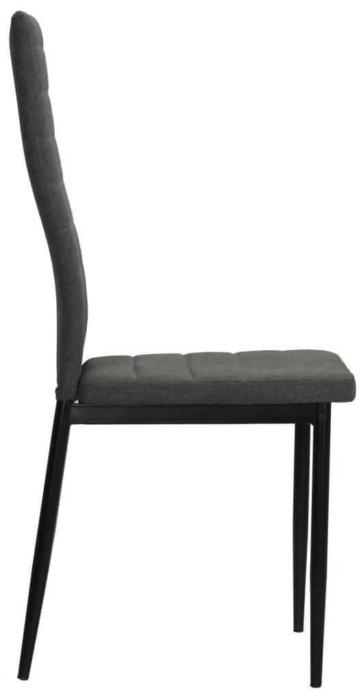 Jídelní židle 6 ks tmavě šedé textil - Default Title