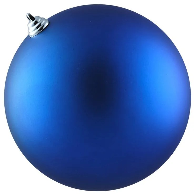 Velká vánoční koule 20 cm, modrá matná, UV, plastová, venkovní