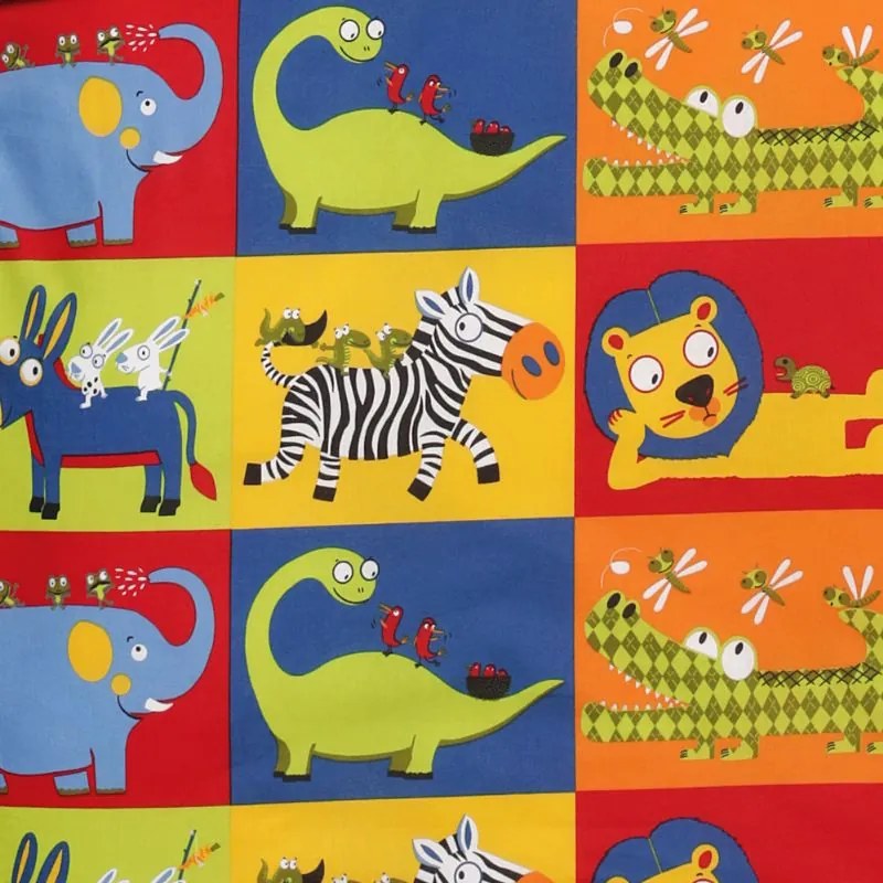 SCANquilt povlečení KLASIK zoo patch pestrá 140 x 200/70 x 90 cm