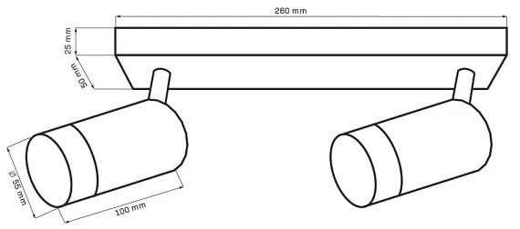 Bodové svítidlo ARRAS 2xGU10/10W/230V bílá