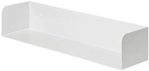 Nástěnná kovová police Dolle / 60 x 15 x 11,5 cm / nosnost 10 kg / ocel / práškový lak / bílá