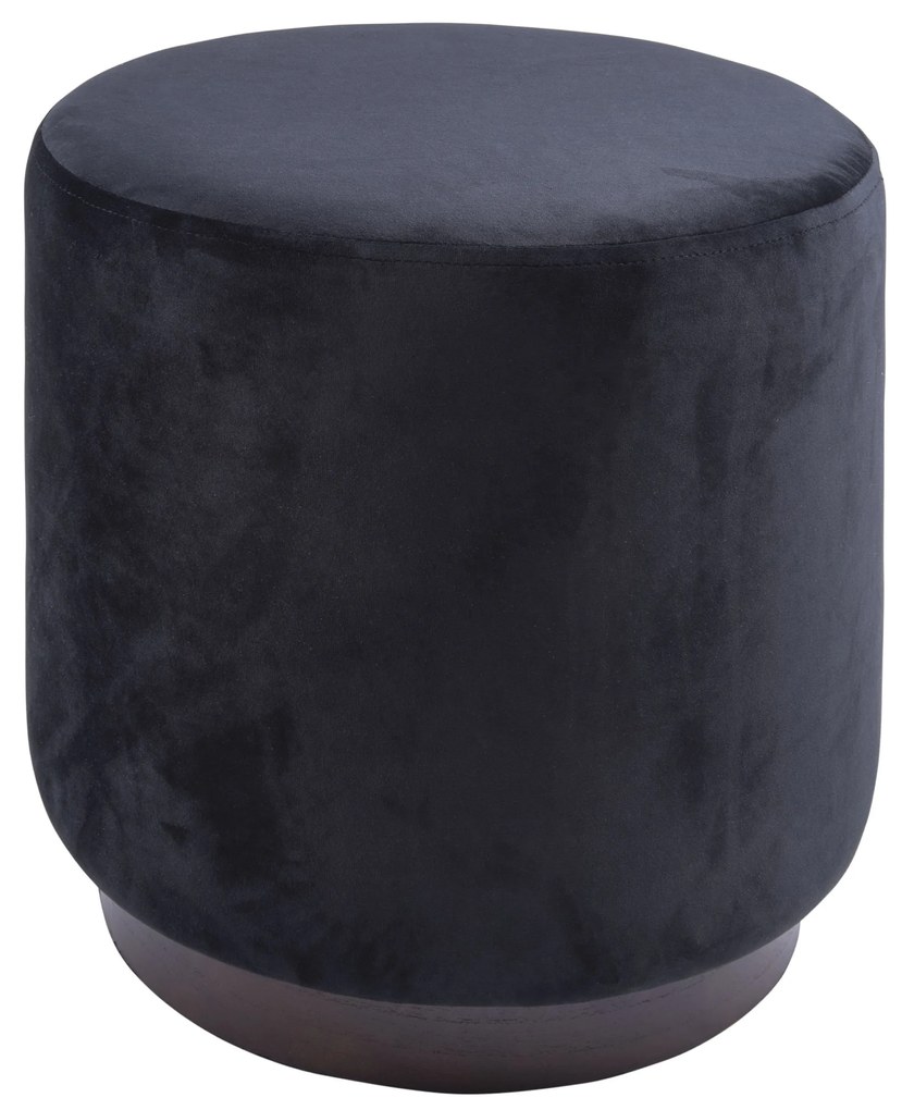 LEITMOTIV Střední taburet Pouf černá ∅ 36 × 38 cm