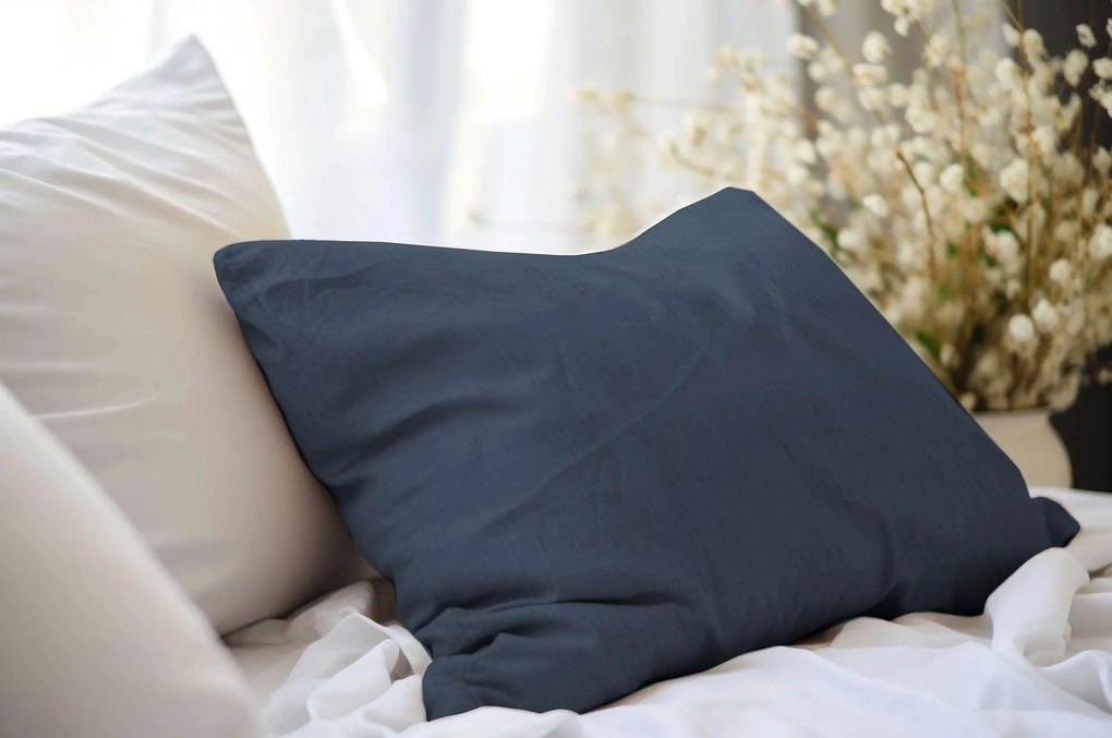 Mušelínové prodloužené povlečení Navy Velikost: 140 x 220 + 70 x 90