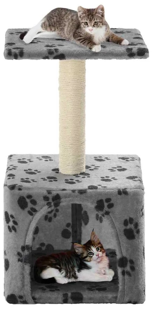 Škrabadlo pro kočky sisalové sloupky 55 cm šedé s potiskem 170538