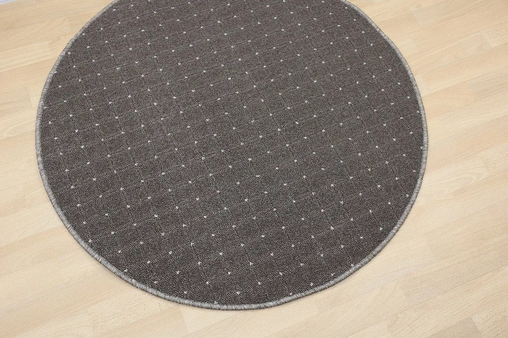 Condor Carpets, Kusový koberec Udinese hnědý kruh, 160x160 (průměr) kruh, hnědá, chodba / předsíň
