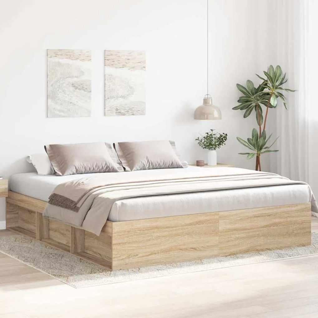 Rám postele dub sonoma 180 x 200 cm Super King Size 3203882