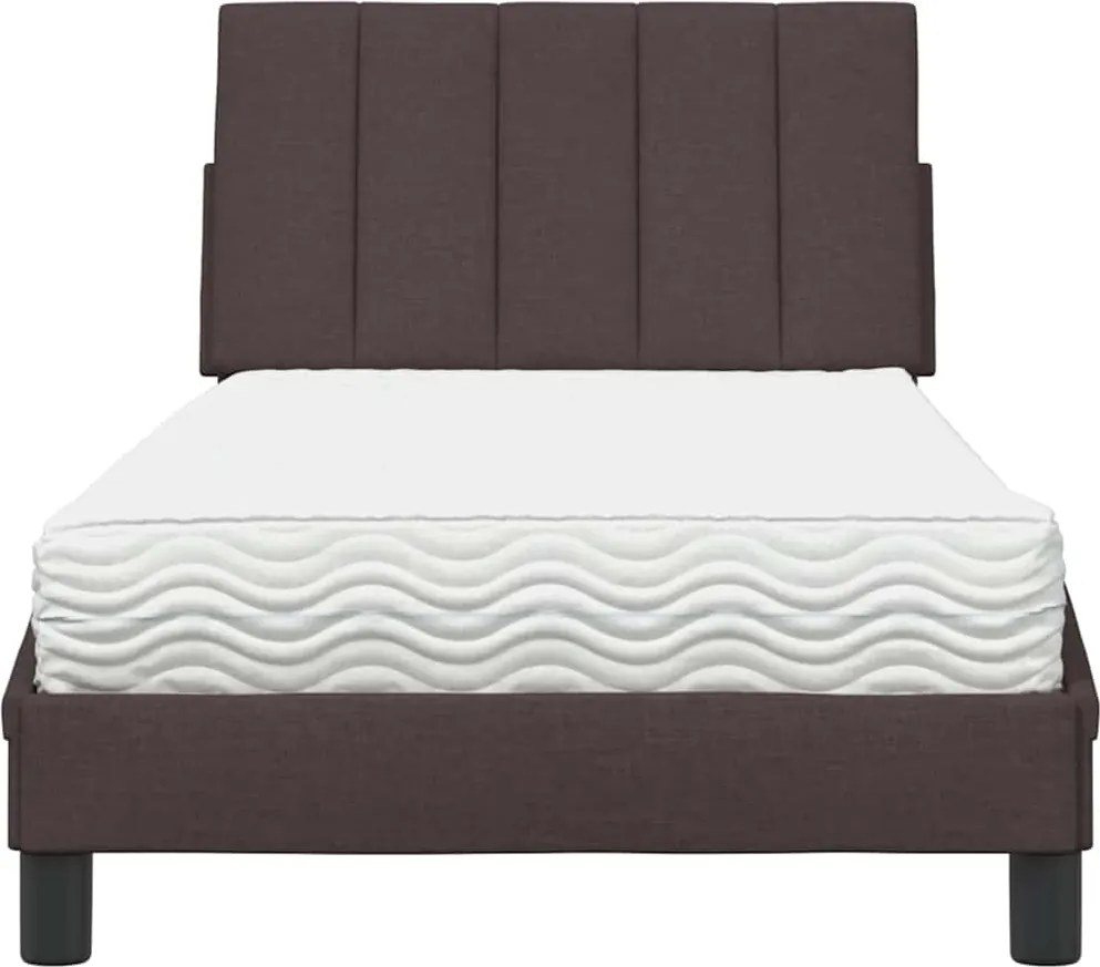 Postel s matrací Hanko tmavě hnědá 80 x 200 cm textil 3310492