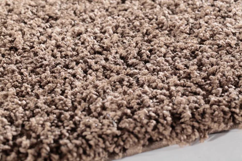 Vopi | Kusový koberec Dream Shaggy 4000 mocca - Kulatý 120 cm průměr