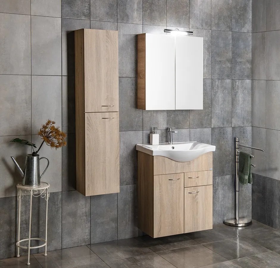 Aqualine Aqualine, VEGA galerka 60x70x18cm, dub platin, VG860