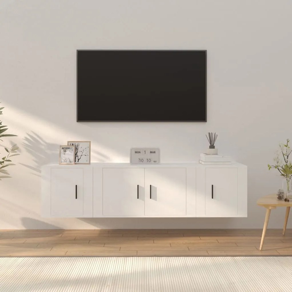 3dílný set TV skříněk bílý kompozitní dřevo 3188398