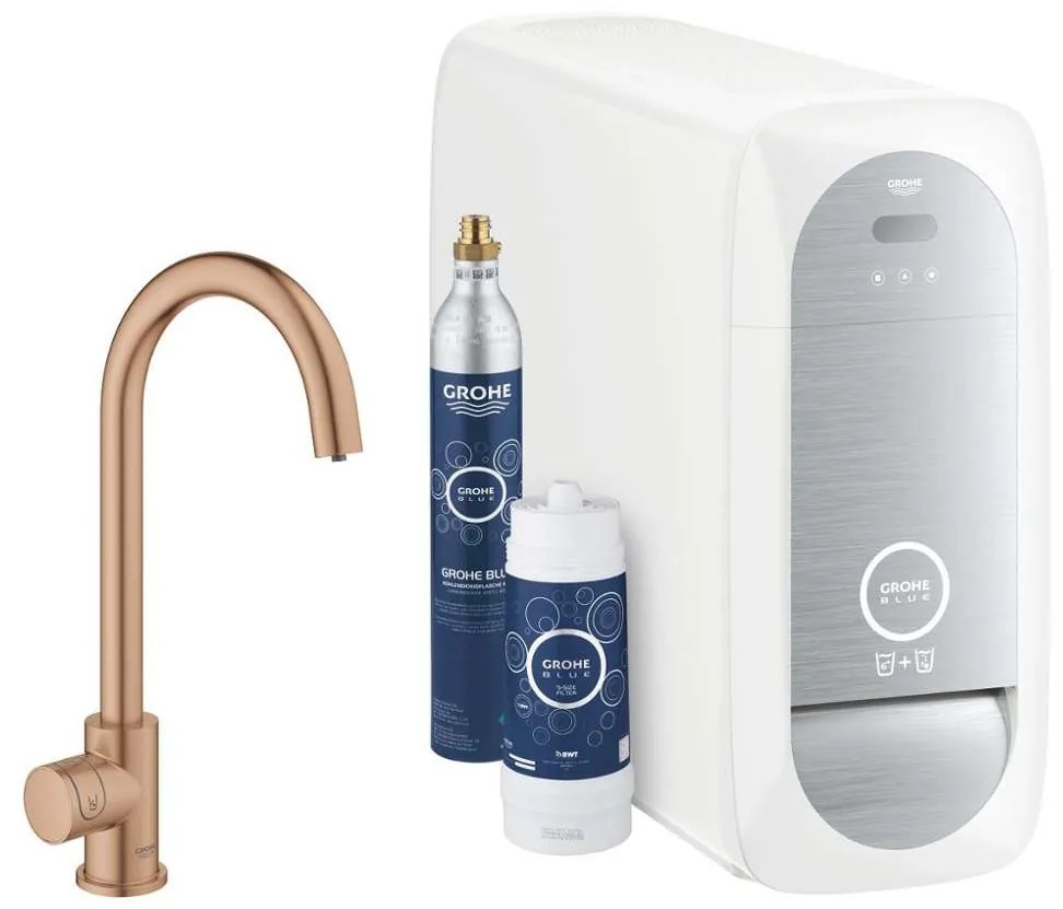 Grohe Blue Home - Dřezový ventil Mono Connected, s chladícím zařízením a filtrací, kartáčovaný Warm Sunset 31498DL1