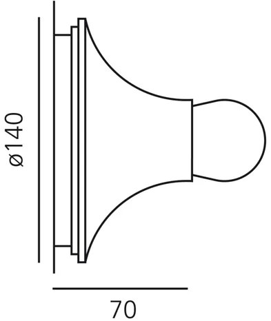 Artemide Teti, bílé nástěnné/stropní svítidlo s přiznanou žárovkou, 1x28W E27, prům. 14cm