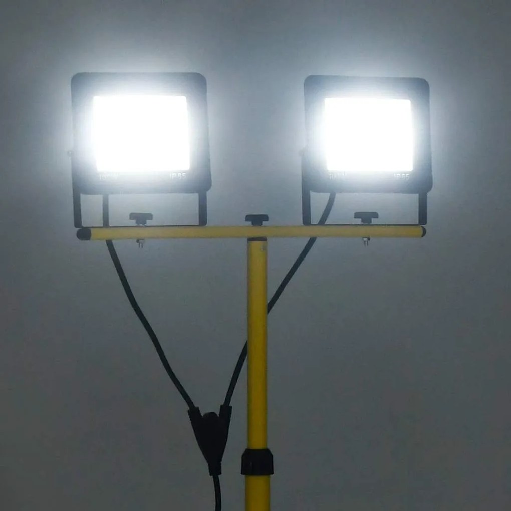 LED reflektor se stojanem 2 x 100 W studené bílé světlo 149662