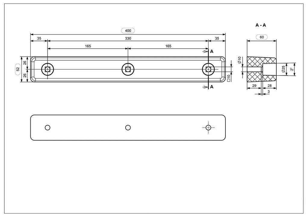 VMBal Gumový doraz na kamion 400 x 52 x 60 mm