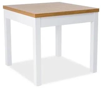 Stůl KENT I bílá/dub 80x80 cm