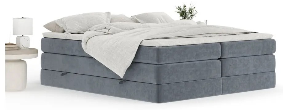 Tmavě šedá boxspring postel s úložným prostorem/bez čela 180x200 cm Juniper – Maison de Rêve