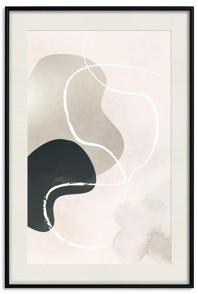 Plakát Uklidňující prostor - abstrakce plná zaoblených tvarů v boho stylu