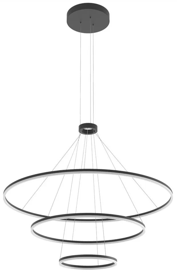 Světla a lustry REDO GROUP Redo ORBIT černý LED lustr na lanku 01-2483/LED 151W/4000K Stmívání: Dali