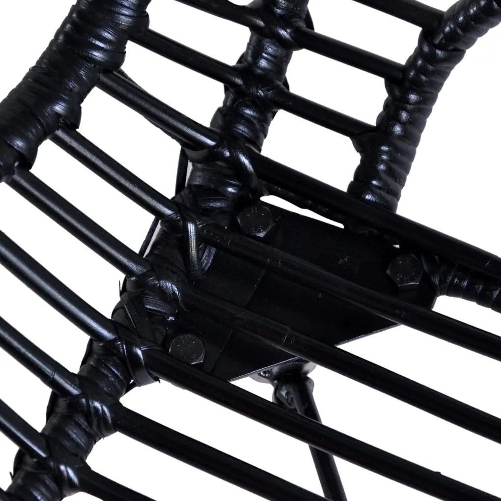 Jídelní židle 2 ks černé přírodní ratan - Default Title