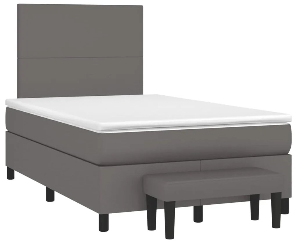 Box spring postel s matrací šedá 120x190 cm umělá kůže