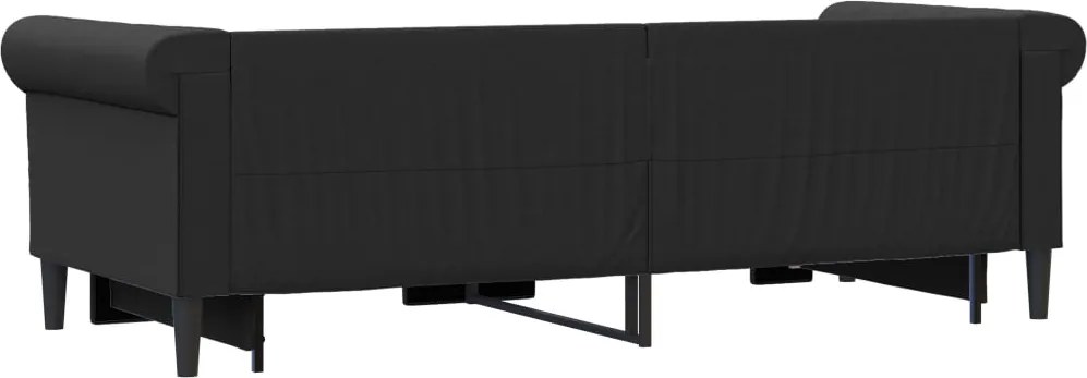 Válenda s přistýlkou a zásuvkami černá 90 x 200 cm umělá kůže 3197731