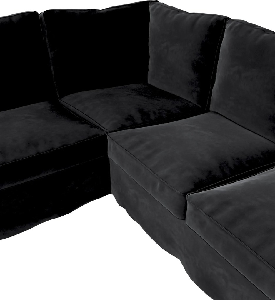 Potah na pohovku IKEA Ektorp rohová barva černá látka lesklé, sametová