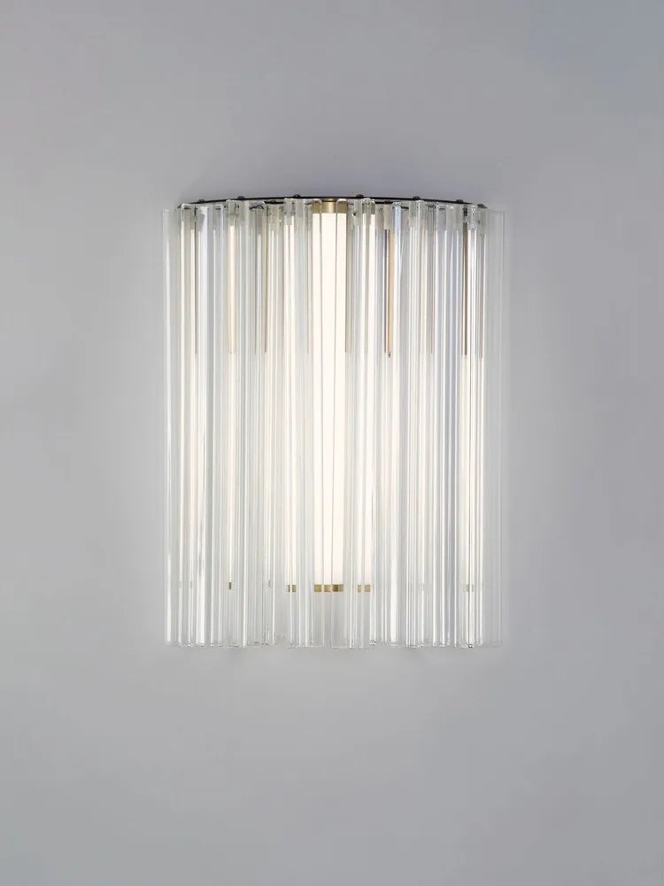 Skleněné LED nástěnné svítidlo v mosazné barvě Nol – Nova Luce