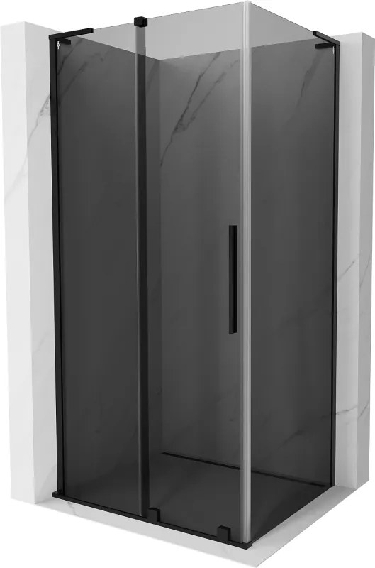 Mexen Velar L, sprchový kout s posuvnými dveřmi 90 x 120 cm, 8mm šedé sklo, černá matná, 871-090-120-43-70