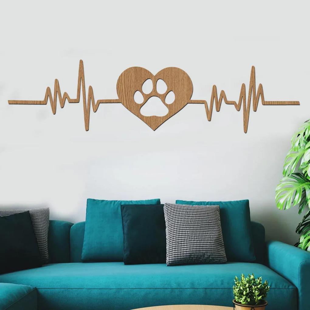 dřevo života Dřevná dekorace na zeď Láska k psům Rozměry (cm): 80x20, Barevný vzor: Javor