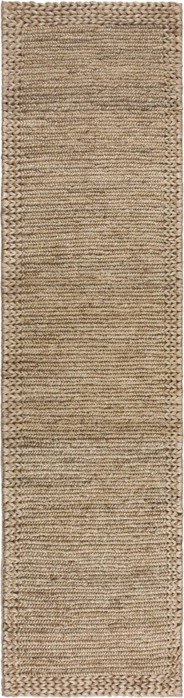 Flair Rugs, Běhoun Drew Braid Border Natural, 60x230, béžová, chodba / předsíň