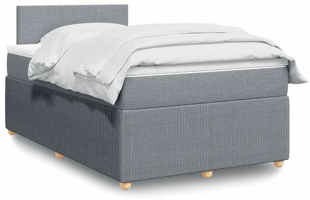 Box spring postel s matrací světle šedá 120x190 cm textil 3289688