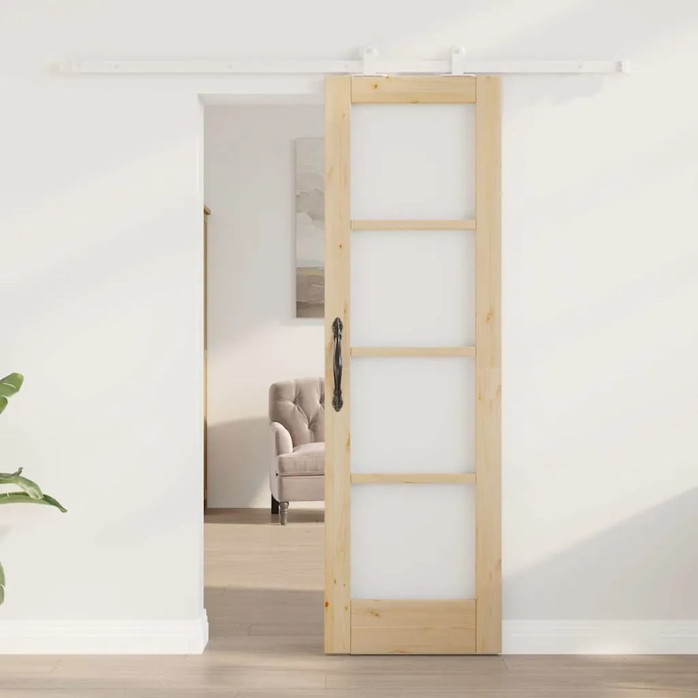 Posuvné dveře ORKDAL 61 x 198,5 cm Masivní borové dřevo a sklo 3332069