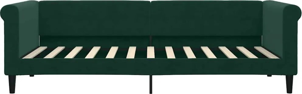 Válenda s přistýlkou tmavě zelená 90 x 200 cm samet 3197773