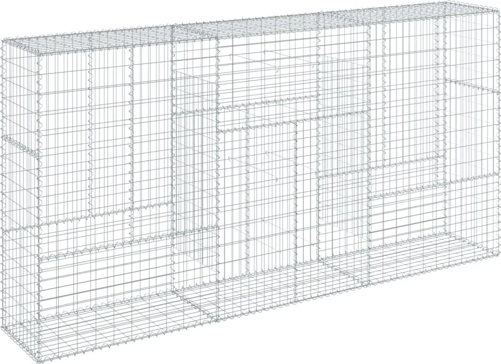 Gabionový koš s víkem 300 x 50 x 150 cm pozinkované železo 3295156