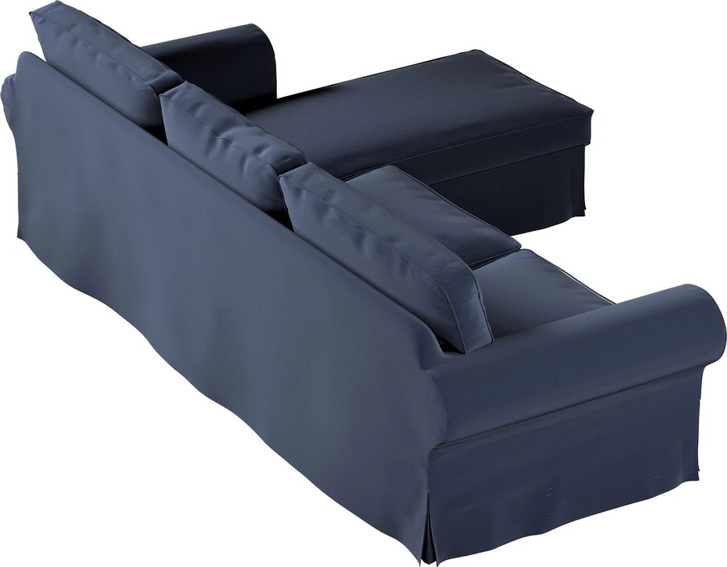 Potah na pohovku IKEA Ektorp 2-místná s lenoškou barva tmavě modrá látka sametová