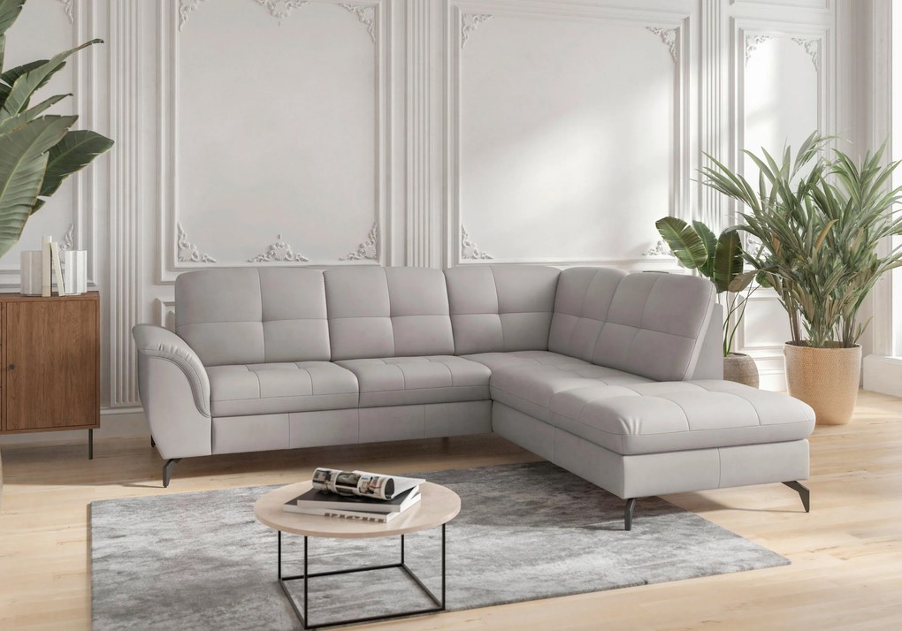 XXXLutz ROHOVÁ SEDAČKA, kůže, světle šedá Sit & More - Sedací soupravy - 00014401621M