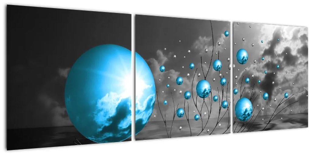 Obraz světle modrých koulí (120x40 cm), 40 dalších rozměrů