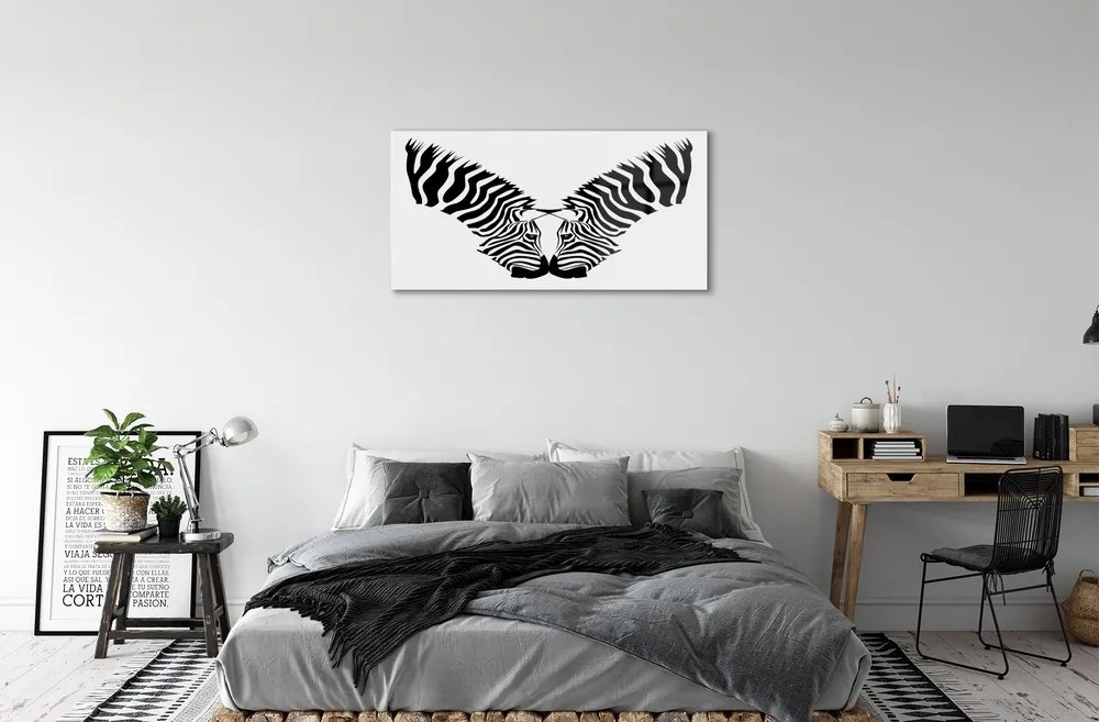 Obraz na skle zrcadlo zebra 120x60 cm