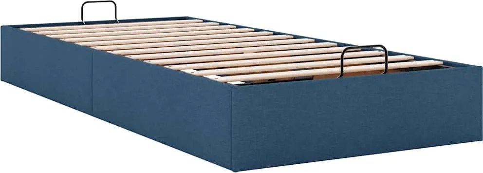 Osmanský rám postele bez matrací modrá 80x200 cm textil 3310839