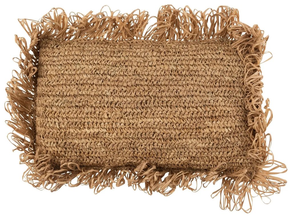 Přírodní lýkový polštář s třásněmi Raffia - 35*10*47 cm