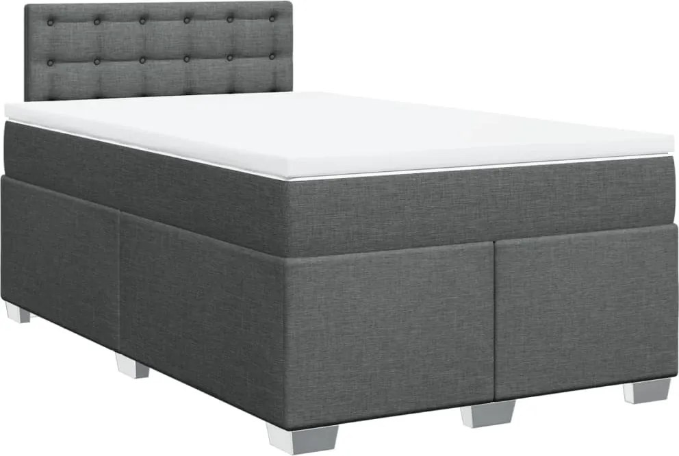 Box spring postel s matrací tmavě šedá 120x190 cm textil 3285842