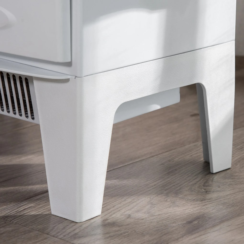 Elektrický krb HOMCOM LED s efektem plamene 900/1800 W z kovu a ABS plastu v bílé barvě 39 x 26 x 54,8 cm pro útulnou atmosféru |