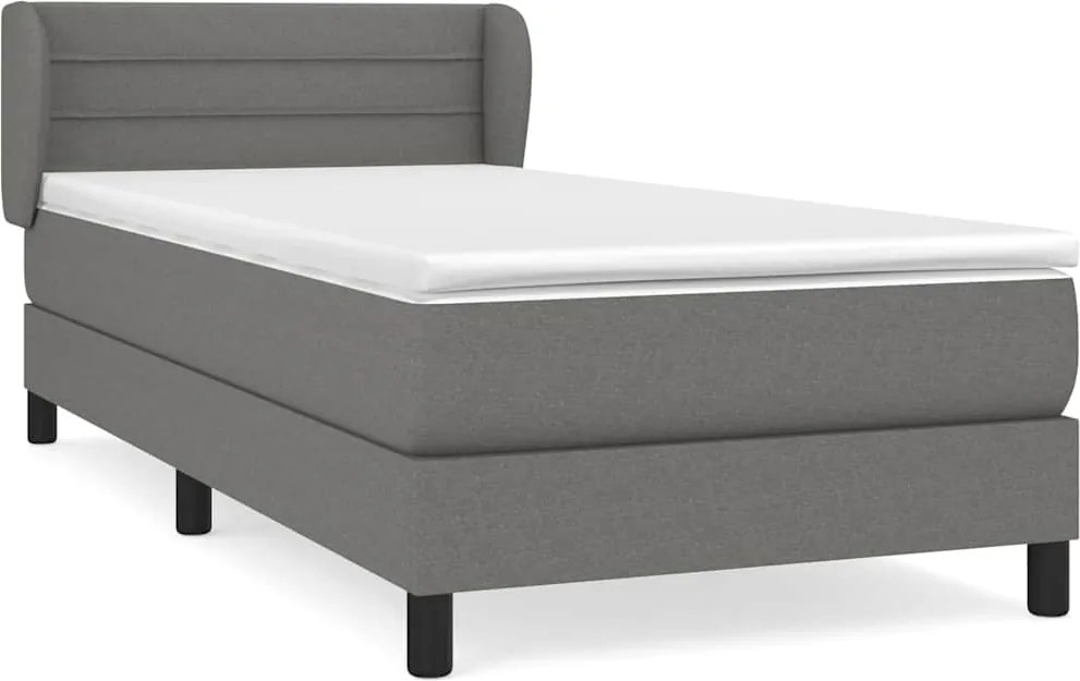 Box spring postel s matrací tmavě šedá 100 x 200 cm textil 3126302