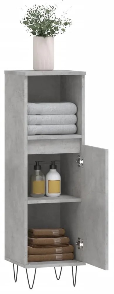 Koupelnová skříňka betonově šedá 30x30x100 cm kompozitní dřevo
